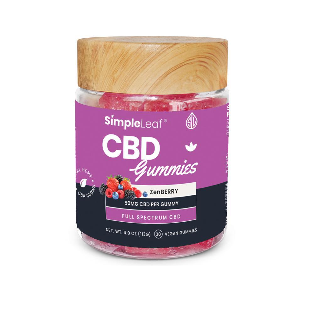 Simple Leaf CBD Gummies | 50mg Full Spectrum | ZenBerry – Ethereal Gold ...